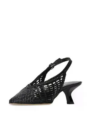 LA ROSE Woven Slingback Pumps