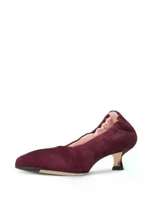 LA ROSE Elasticated Suede Pumps - Brown