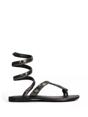 FUSION Snake-effect Wrap-around Sandals