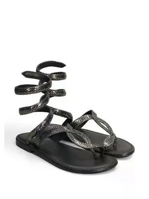 FUSION Snake-effect Wrap-around Sandals