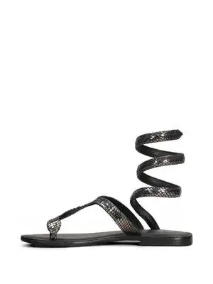 FUSION Snake-effect Wrap-around Sandals