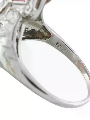 LB EXCLUSIVE 18k White Gold Diamond And Sapphire Ring