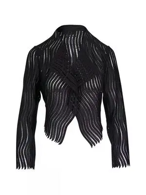 Akris Open-knit Cropped Jacket