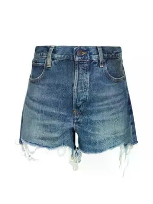 FRAME The Hang Frayed-hem Mini Shorts