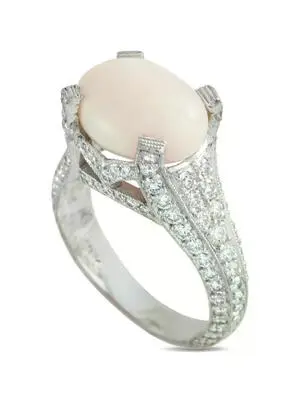 LB EXCLUSIVE Conch Pearl And Diamond Ring - Silver