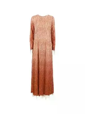 CLIPS Sequin-embellished Fringed Maxi Dress