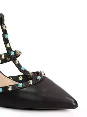 GOLD & ROUGE Glossy Stud-embellished Pumps