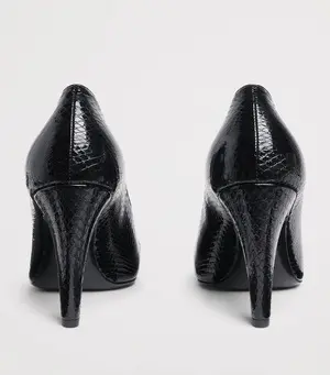 Alaïa Snakeskin Cone Heel Pumps - Clear