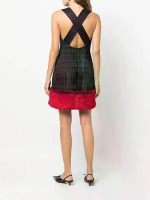 Viktor & Rolf Printed Faux-fur Trim Dress