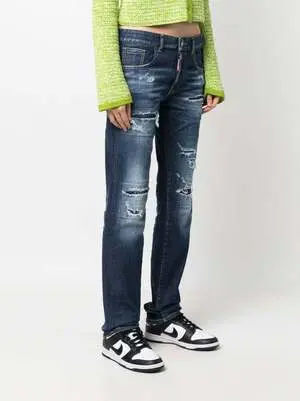 Dsquared2 Mid-rise Distressed Skinny Jeans