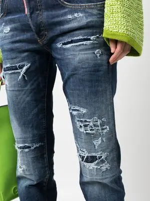 Dsquared2 Mid-rise Distressed Skinny Jeans