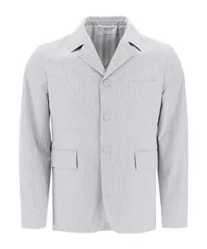 Thom Browne Single-breasted Striped Deconstructed Jacket