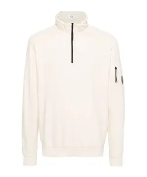 C.P. COMPANY Lens Detail Half-zip Jumper - White