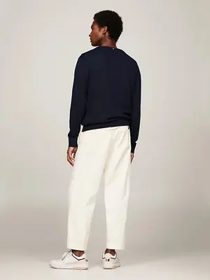 Tommy Hilfiger Crew Neck Sweater With Flag Embroidery