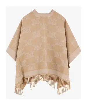 Max Mara All-over Logo Patterned Fringed Cape
