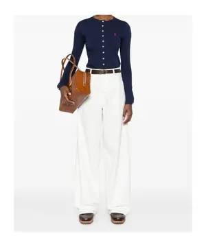 Polo Ralph Lauren Embroidered Pony Round Neck Button-up Shirt