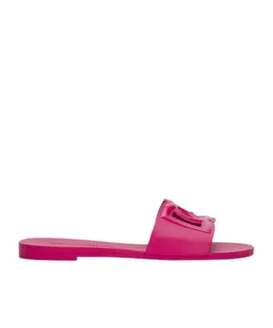 Dolce & Gabbana Dolce & Gabbana Logo Cut-Out Open-Toe Slides Fuchsia