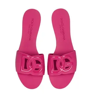 Dolce & Gabbana Logo Cut-out Open-toe Slides - Fuchsia