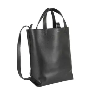 A.p.c. Medium Maiko Leather Tote Bag - Black