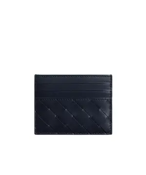 Bottega Veneta Intrecciato Credit Card Case - Midnight/basalt