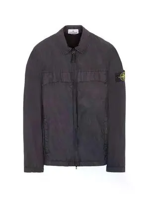 Stone Island Logo-patch Zip-up Overshirt