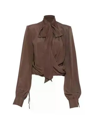 Federica Tosi Wrap-style Blouse With Pussy-bow Collar