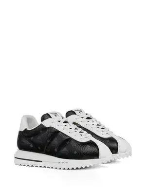 Mcm Diamante Monogram-print Panelled Sneakers