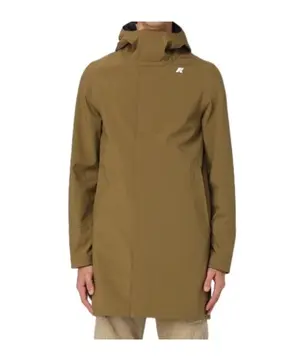 K-WAY Long Hooded Jacket With Zipper And Side Pockets