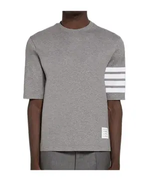 Thom Browne Striped Sleeve T-shirt - Light Gray
