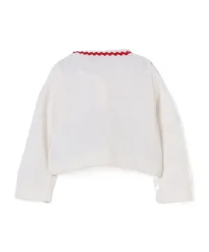 Monnalisa Fine-knit Cardigan With Heart Embellishments