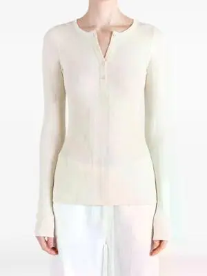 Auralee Ribbed Knit Long Sleeve Top