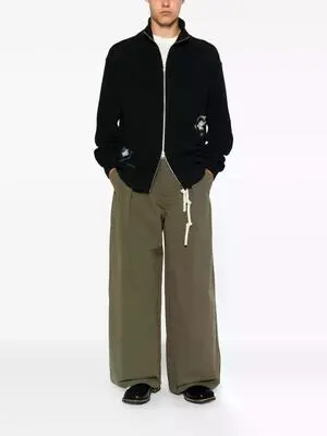 SONG FOR THE MUTE Floral Patch Zip-up Cardigan