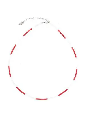 COLLANINE COLORATE Color-block Beaded Necklace - White