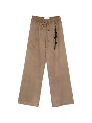 SONG FOR THE MUTE Drawstring-waist Wide-leg Trousers - Brown