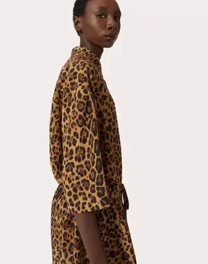 Valentino Garavani Animalier Crepe De Chine Shirt