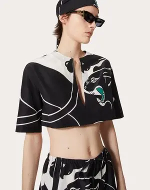 Valentino Garavani Leopard Print Poplin Blouse