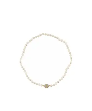 VIVIENNE WESTWOOD Loelia Embellished Pearl Necklace With Gold Orb Emblem - Yellow