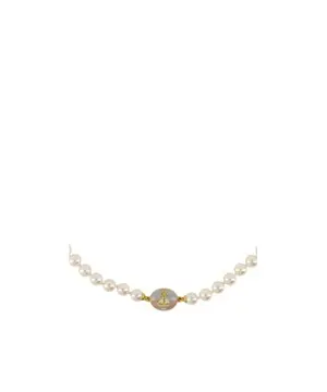 VIVIENNE WESTWOOD Loelia Embellished Pearl Necklace With Gold Orb Emblem