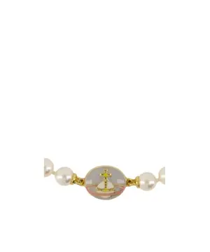 VIVIENNE WESTWOOD Loelia Embellished Pearl Necklace With Gold Orb Emblem
