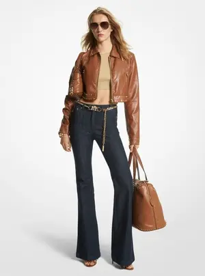 Michael Kors Stretch Belted Flared Jeans