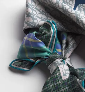 Dior Infini Tartan90 Square Scarf