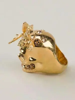 Alexander McQueen Skull And Butterfly Cocktail Ring