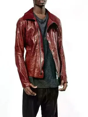 ISAAC SELLAM EXPERIENCE Lambskin High Collar Jacket