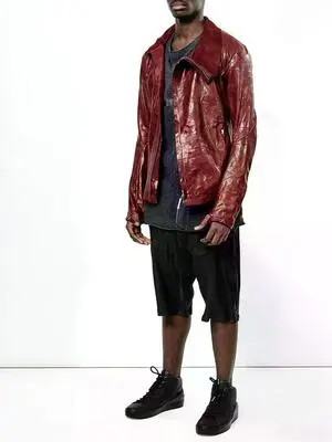 ISAAC SELLAM EXPERIENCE Lambskin High Collar Jacket