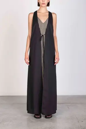 ALYSI Cotton Maxi Dress With V-neck And Drawstring