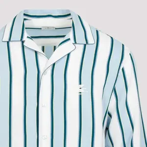 Etro Logo Embroidered Striped Shirt