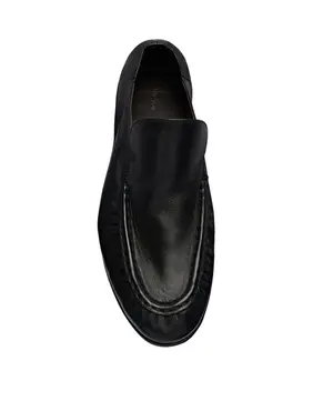 THE ROW Ruched Almond-toe Loafers - Black