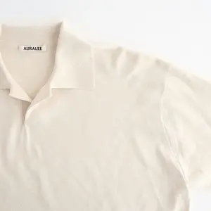 Auralee Open Collar Knit Polo Shirt