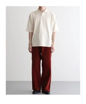 Auralee Open Collar Knit Polo Shirt