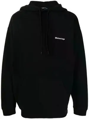 Balenciaga Logo Embroidered Oversized Hoodie